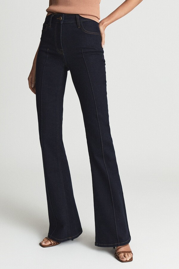 Reiss Petite High Rise Flared Jeans - ShopStyle