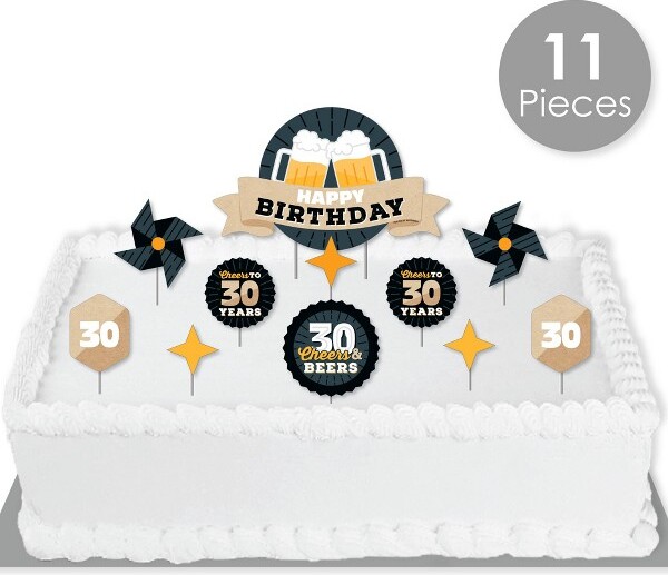 Big Dot of Happiness Cheers and Beers to 30 Years - Birthday Party Cake ...