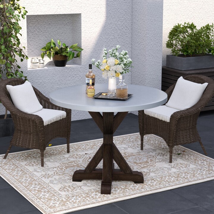 COSIEST Outdoor Round Dining Table with Pedestal Base - ShopStyle
