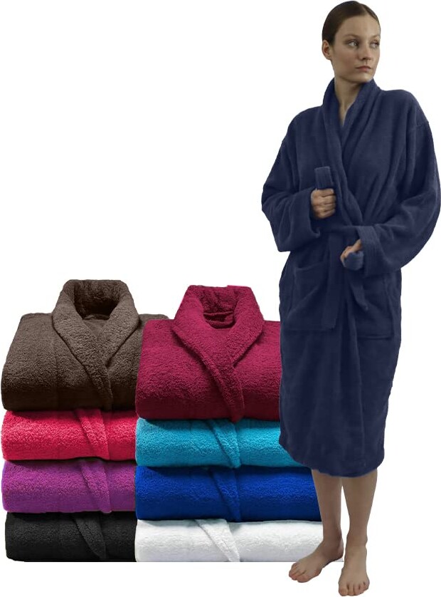 Dressing Gown DOZIV 100% Cotton Terry Towelling Bathrobe - Unisex Spa ...