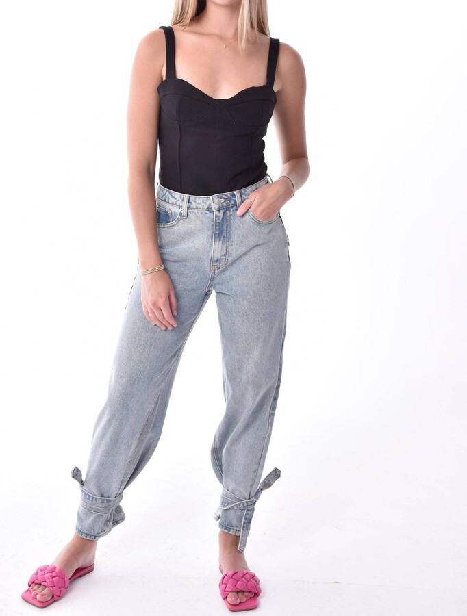 Signature Studio Adjustable Wrap Jeans In Light Wash - ShopStyle