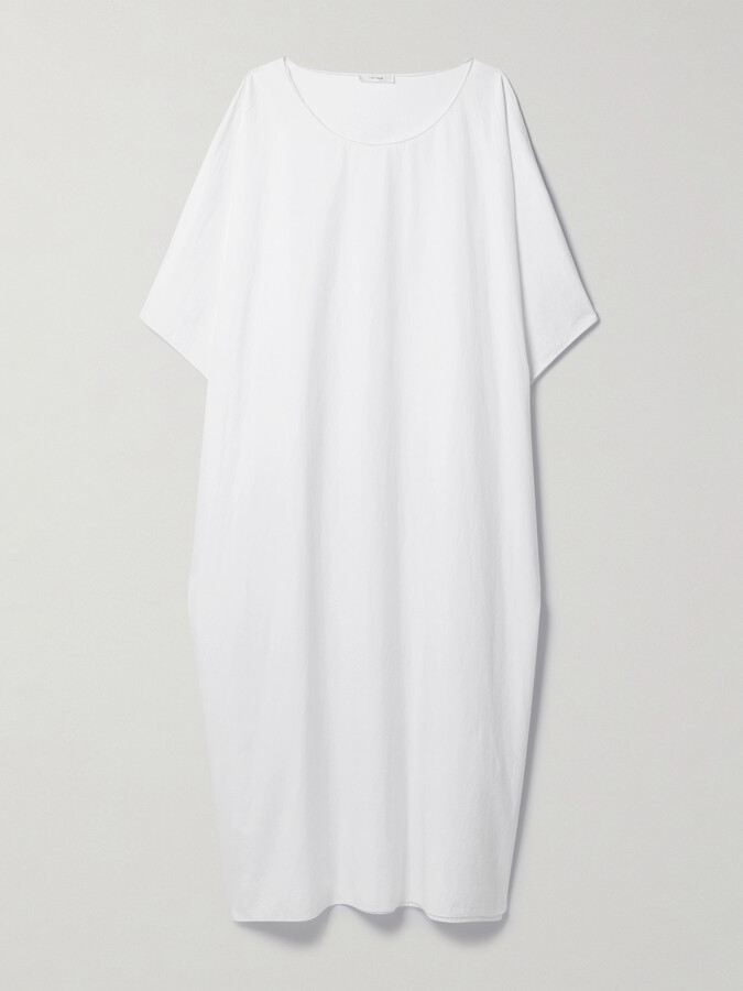 The Row Isora Oversized Cotton-poplin Midi Dress - Off-white - ShopStyle