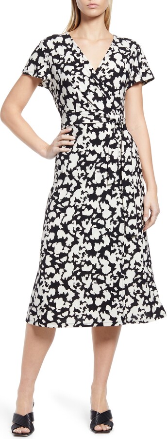 Halogen Crossover Short Sleeve Wrap Dress - ShopStyle
