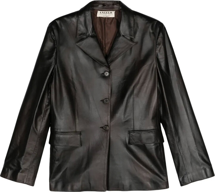 A.N.G.E.L.O. Vintage Cult 2000s Pre-Owned Leather Blazer - ShopStyle