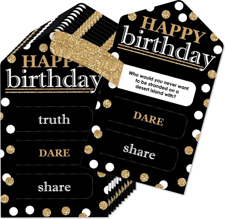 Big Dot Of Happiness Adult Happy Birthday - Gold Party Game Cards Truth ...