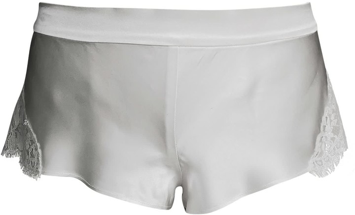 Natalie Begg Silk French Knickers Trimmed With French Lace Ivory