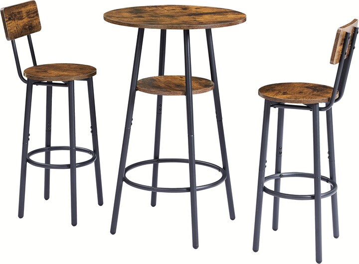 double -layer round bar table set 3PC breakfast table - ShopStyle