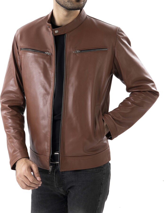 Jild Classical Single Piece Lambskin Leather Jacket Men - Everyday Wear ...