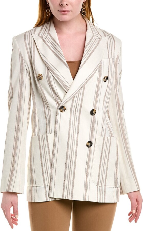 Max Mara Alloro Linen-Blend Jacket - ShopStyle Blazers