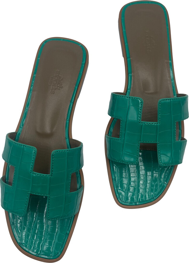 Hermes Oran alligator mules - ShopStyle