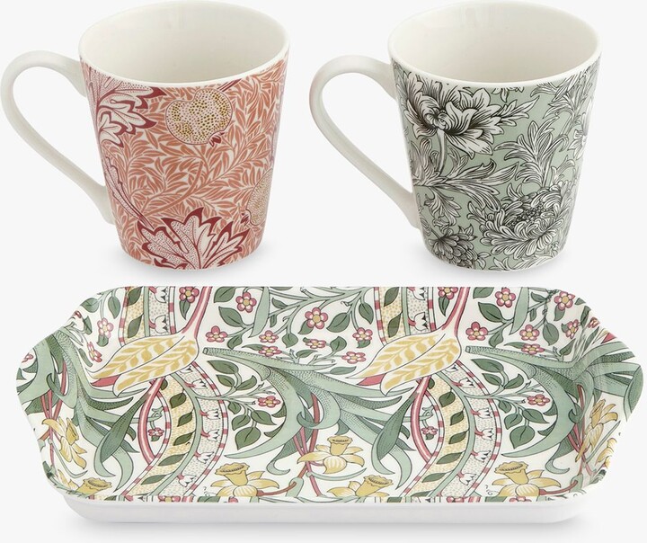 Morris & Co. Pimpernel Tray & 2 Daffodil Privat 180ml Mugs Set - ShopStyle