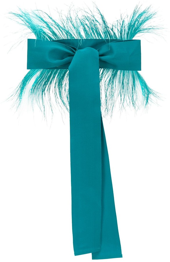 Sara Roka Feather-Embellished Waist Belt - ShopStyle Clothes and Shoes