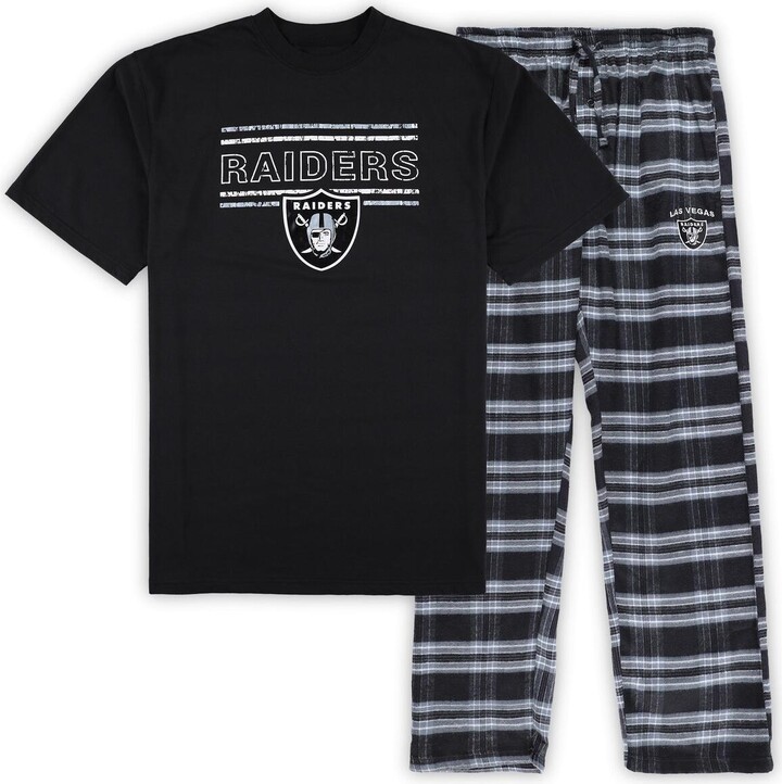 Men's Concepts Sport Black and Silver Las Vegas Raiders Big and Tall ...