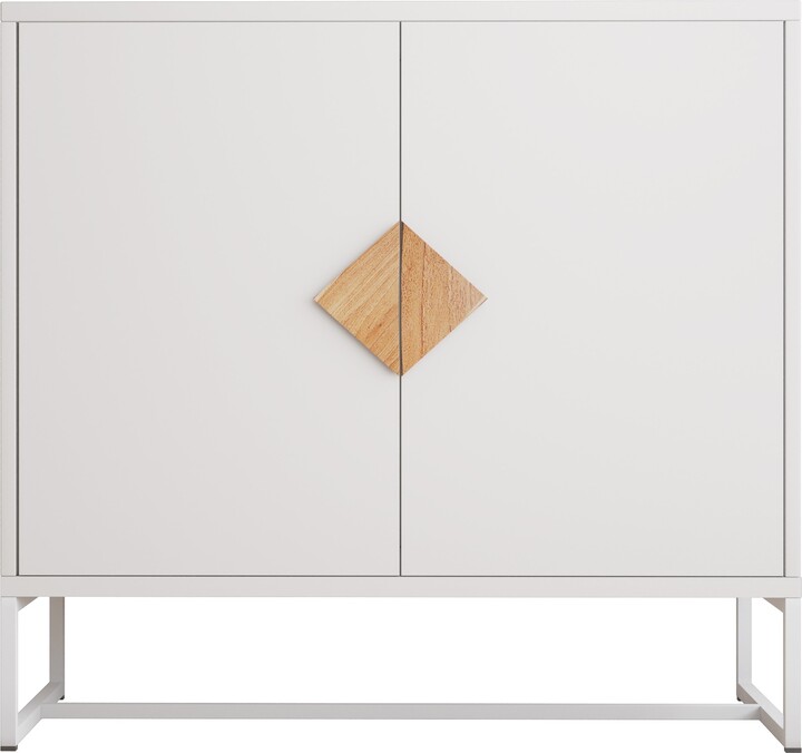 Solid wood square shape handle 2 doors cabinet - ShopStyle TV Stands ...