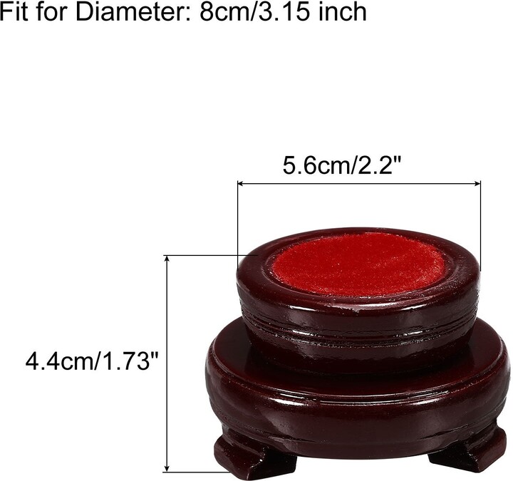 Unique Bargains Wooden Ball Stand Displays Base 8cm Red for Crystal ...