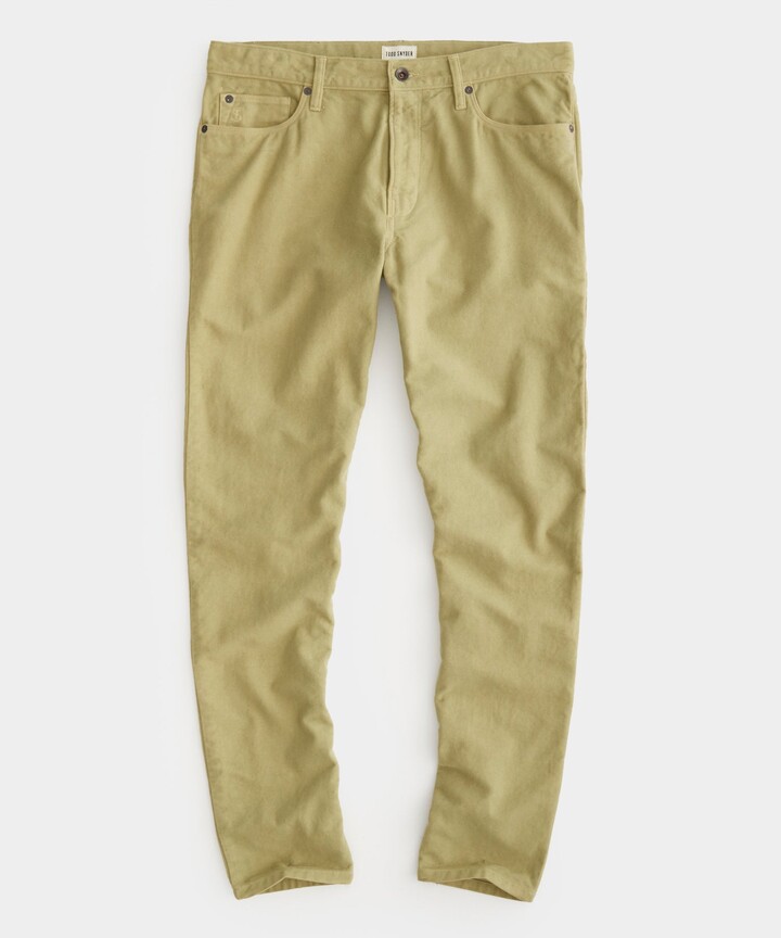 Todd Snyder Slim Fit 5-Pocket Moleskin in Dusty Pine - ShopStyle Casual ...
