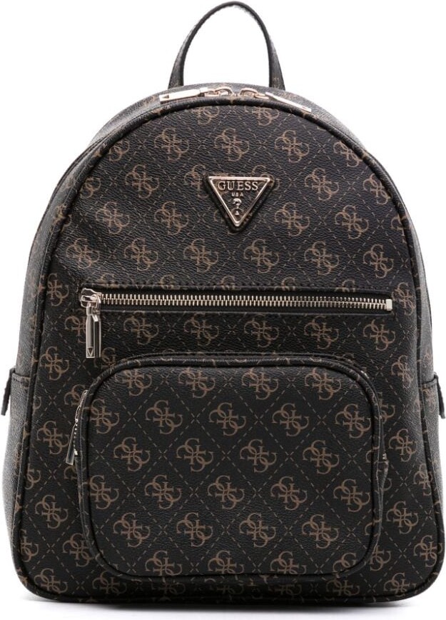 GUESS USA Monogram-Jacquard Faux-Leather Backpack - ShopStyle