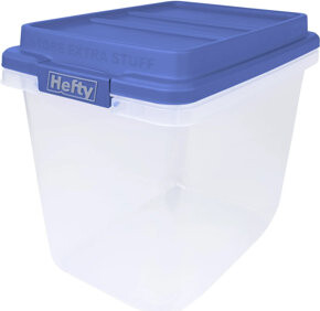 Hefty 6 Pack 32 Quart Hi-Rise Stackable Plastic Storage Bin with Lid ...