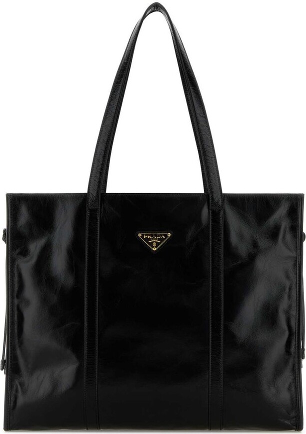 Prada Logo Plaque Drawstring Tote Bag - ShopStyle