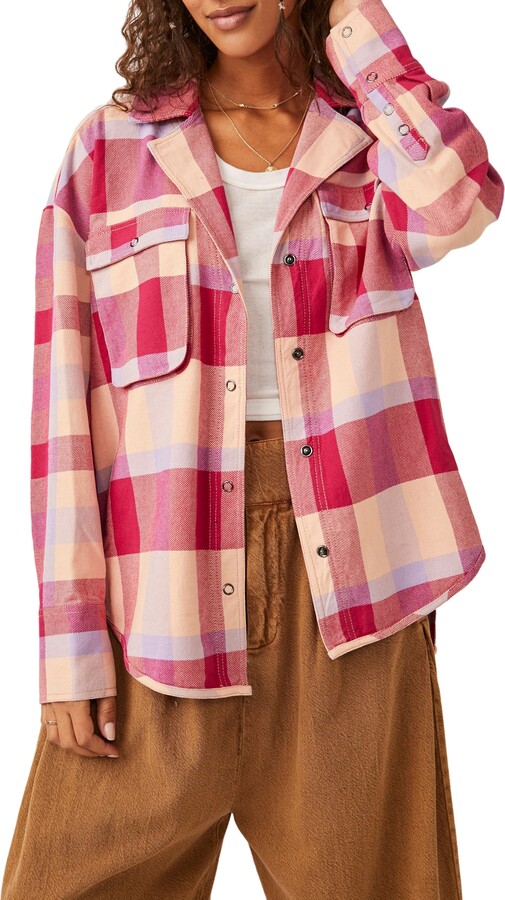 Free People Izzy Buffalo Check Flannel Shirt - ShopStyle Tops