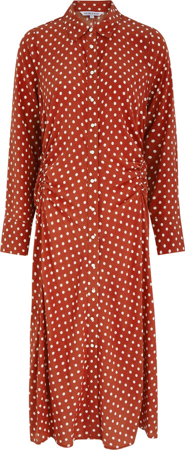 Veronica Beard Lex Polka-dot Stretch-silk Shirt Dress - ShopStyle