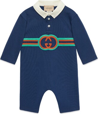 Gucci Children Baby Interlocking G print cotton one-piece - ShopStyle ...