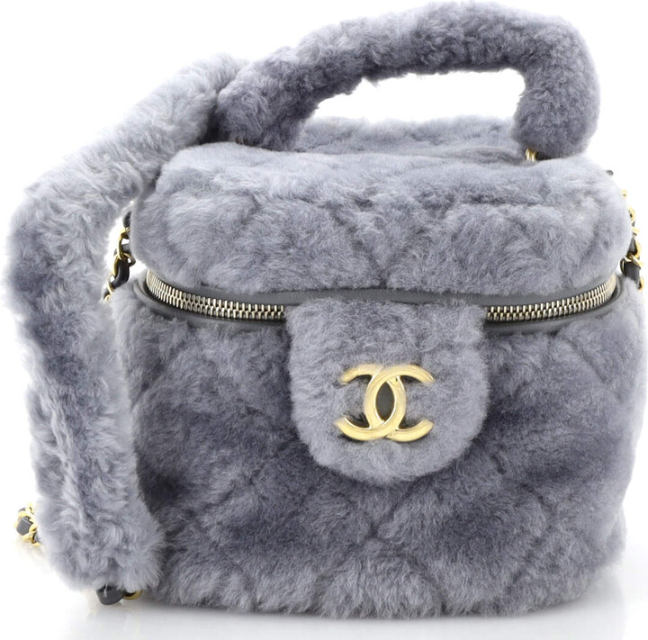Chanel Coconing Top Handle Vanity Case with Chain Quilted Shearling ...