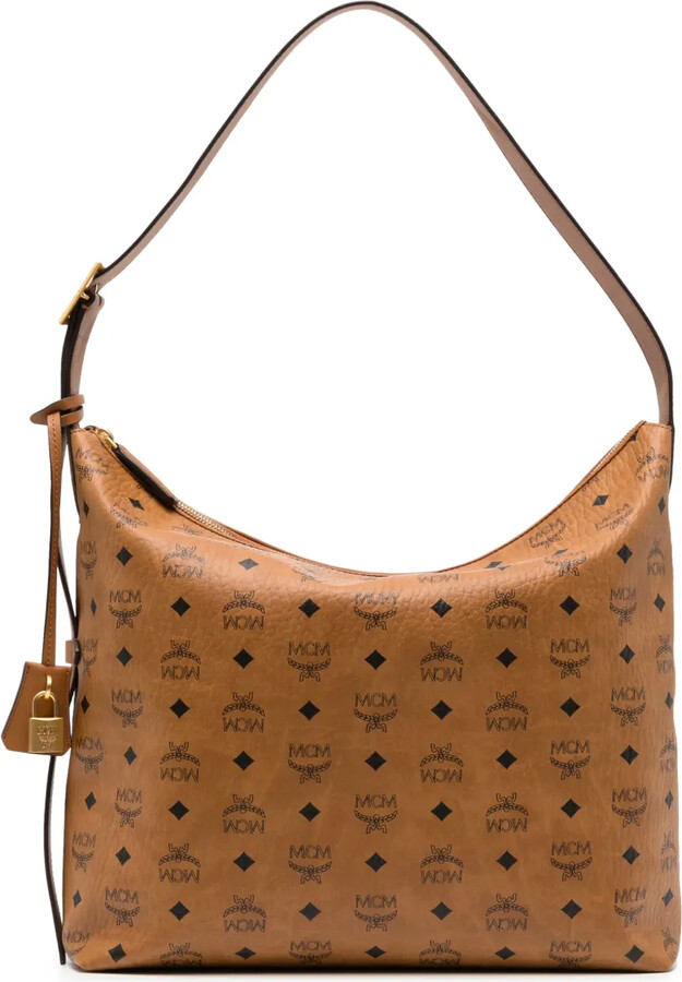 MCM large Aren Visetos-print leather shoulder bag - ShopStyle