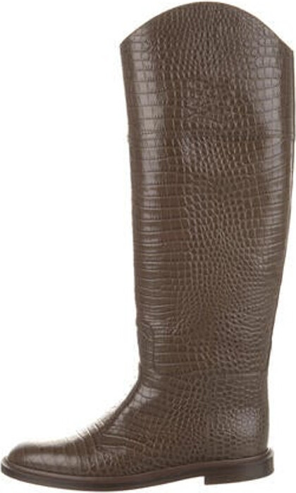 Fendi Crocodile Animal Print Riding Boots - ShopStyle
