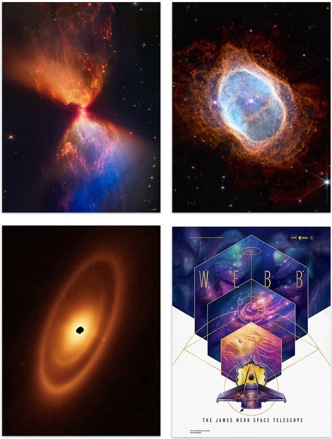 Artery8 Pack of 4 NASA James Webb Space Telescope Images Fiery ...