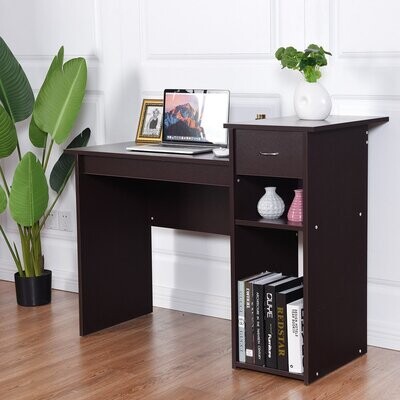 Latitude Run Computer Desk PC Laptop Table With Drawer And Shelf ...