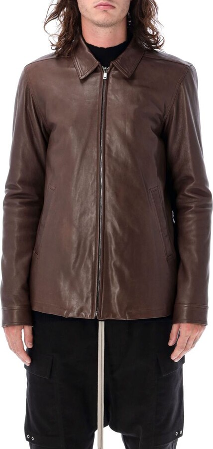 Rick Owens Bred leather jacket - ShopStyle