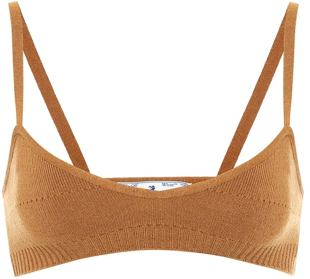 Off-White Wool-blend bralette - ShopStyle Tops
