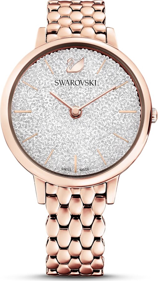 Swarovski Crystalline Joy watch, Swiss Made, Metal bracelet, Rose gold ...