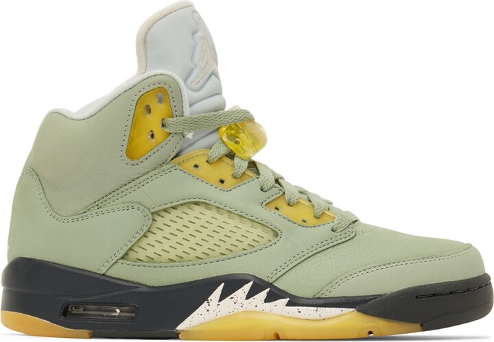 Nike Jordan Green Air Jordan 5 Retro Sneakers - ShopStyle Trainers ...
