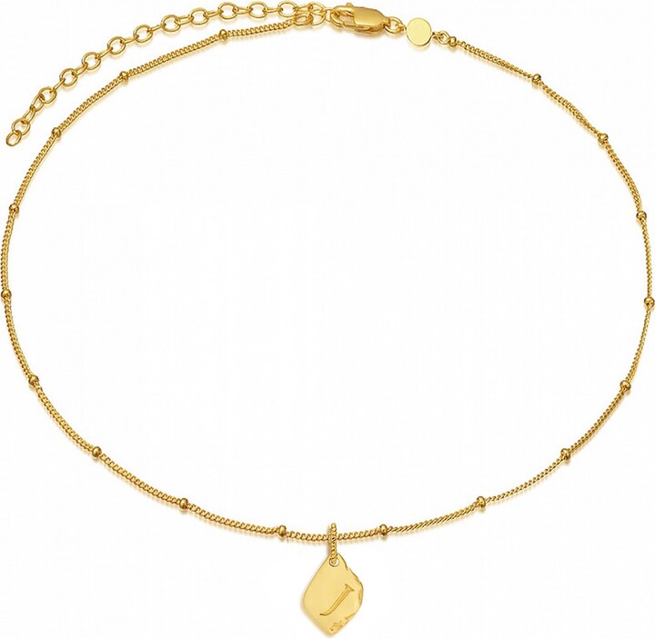 YOJ - Initial Choker In Gold Letter "J" - ShopStyle Necklaces