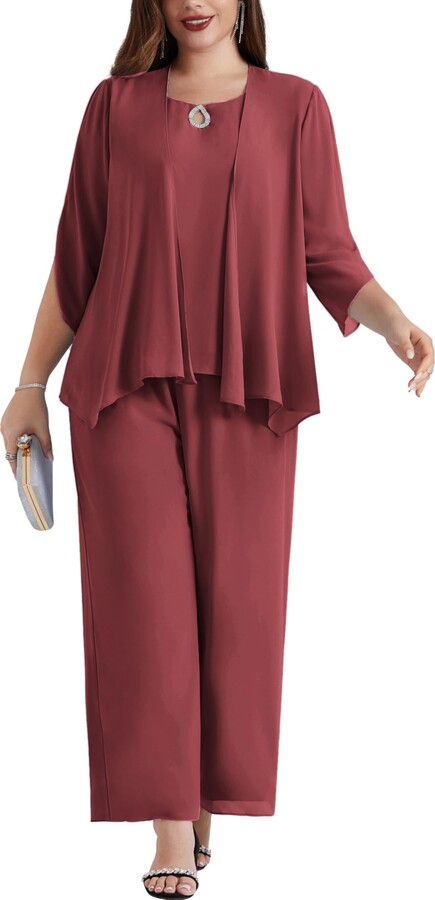 Hanna Nikole Women's Plus Size Suit Sets 3-Piece Elegant Set Cocktail ...