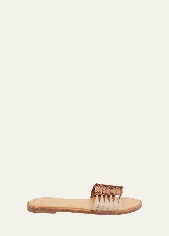 Ulla Johnson Ameya Twisted Leather Slide Sandals - ShopStyle