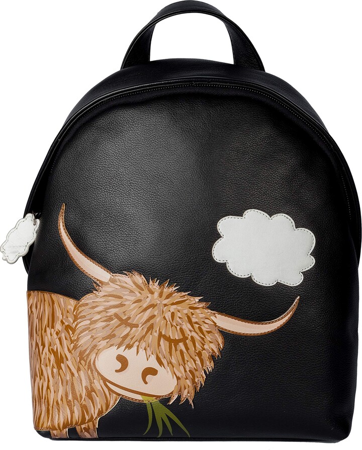 Mala Leather Bella Highland Cow Backpack 7208-33 (Black) - ShopStyle