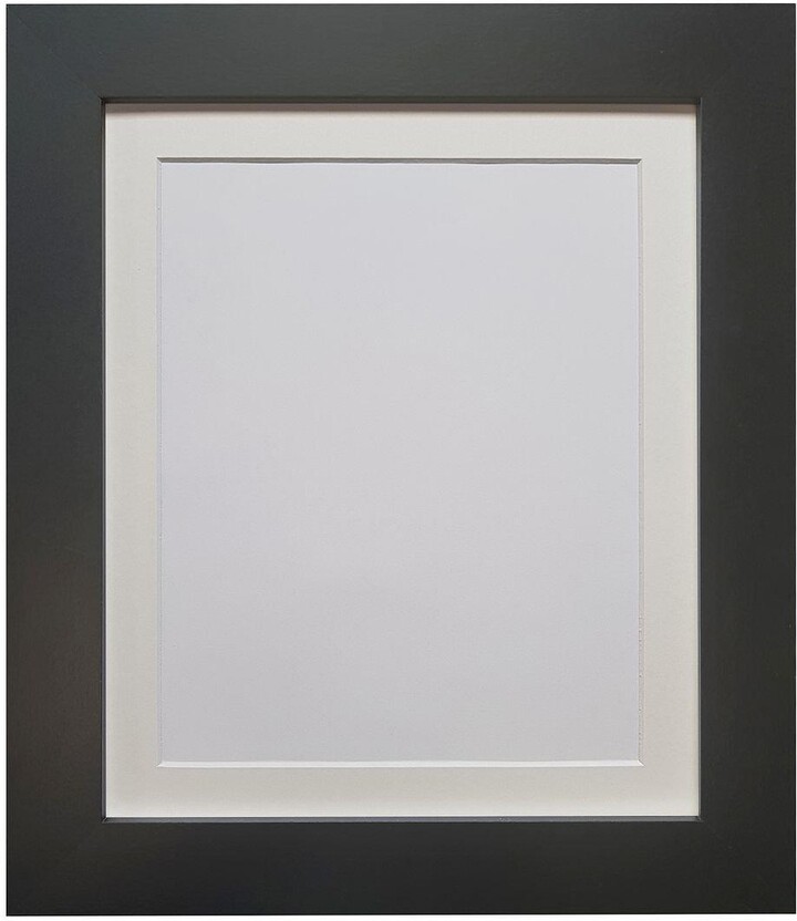 Frames & Mirrors 4U Metro Black Frame with Ivory Mount for Image Size ...