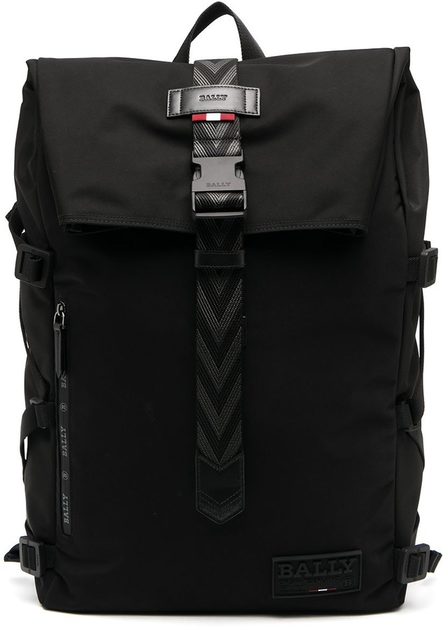 Bally Foldover Logo Backpack - ShopStyle