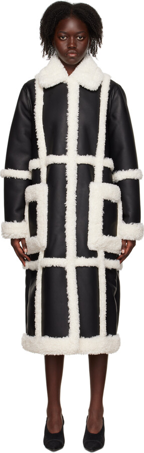 Stand Studio Black Patrice Faux-Leather Coat - ShopStyle