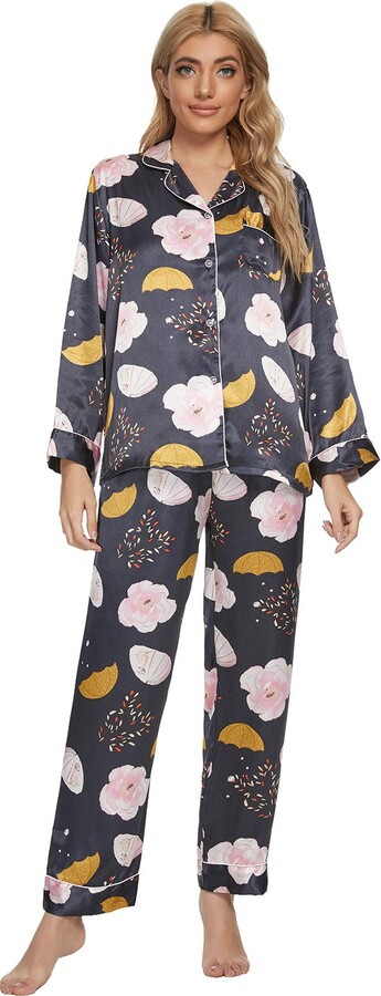 GOSO Ladies Satin Pyjamas - ShopStyle Pajama Sets