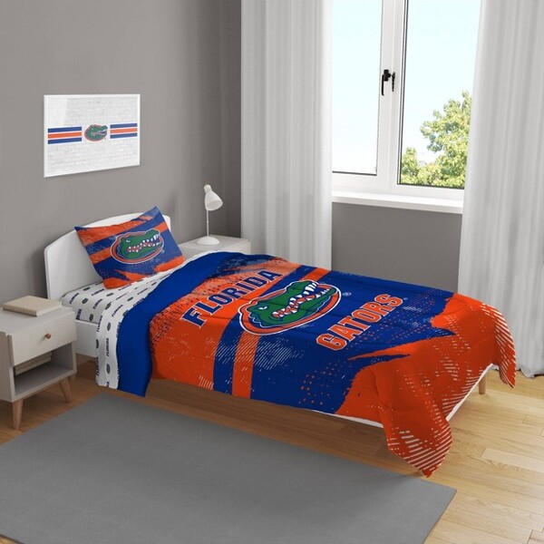 NCAA Florida Gators Slanted Stripe Twin Bedding Set in a Bag - 4pc ...