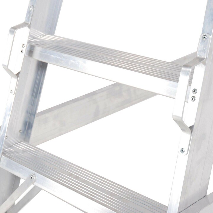 Loops 5 Tread 1.3m Aluminium Warehouse Picking Steps & Handrail Narrow ...