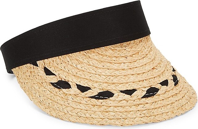 Surell Raffia Straw Visor - ShopStyle Hats