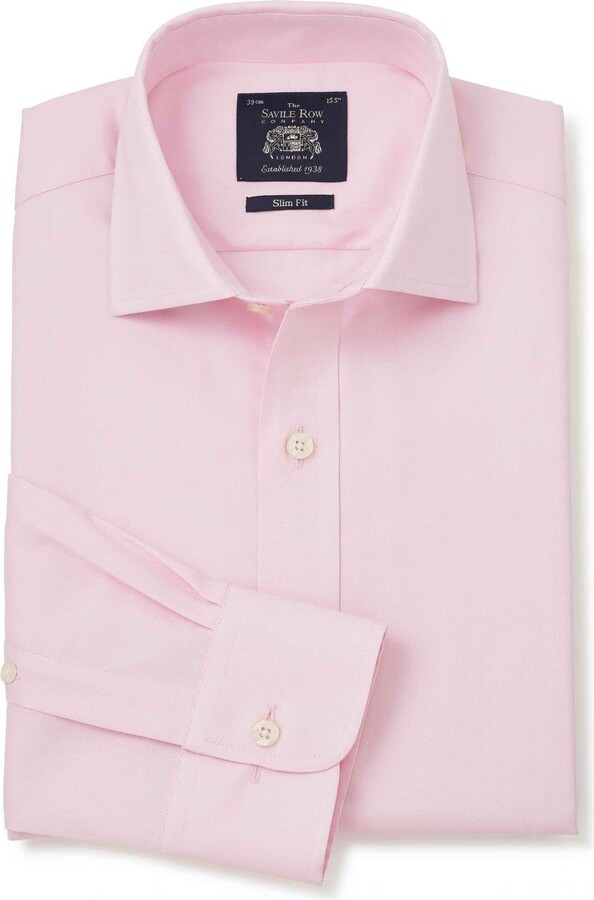 The Savile Row Company London Savile Row Company Pale Pink Twill Slim ...