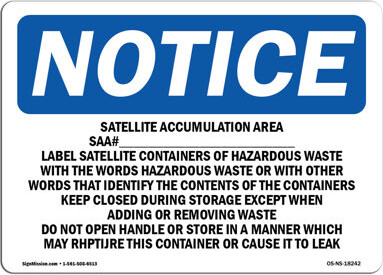 SignMission Satellite Accumulation Area Label Sign - ShopStyle Desks