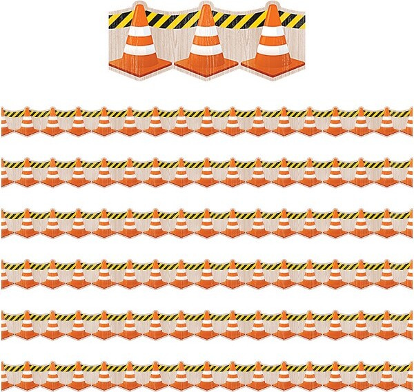 Teacher Created Resources® Under Construction Cones Die-Cut Border Trim ...