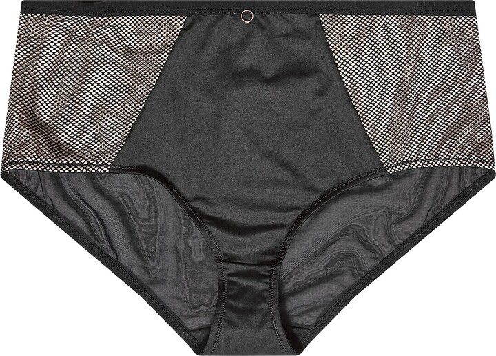 Yours Curve Panelled Mesh High Waisted Full Briefs - Women's - Plus ...